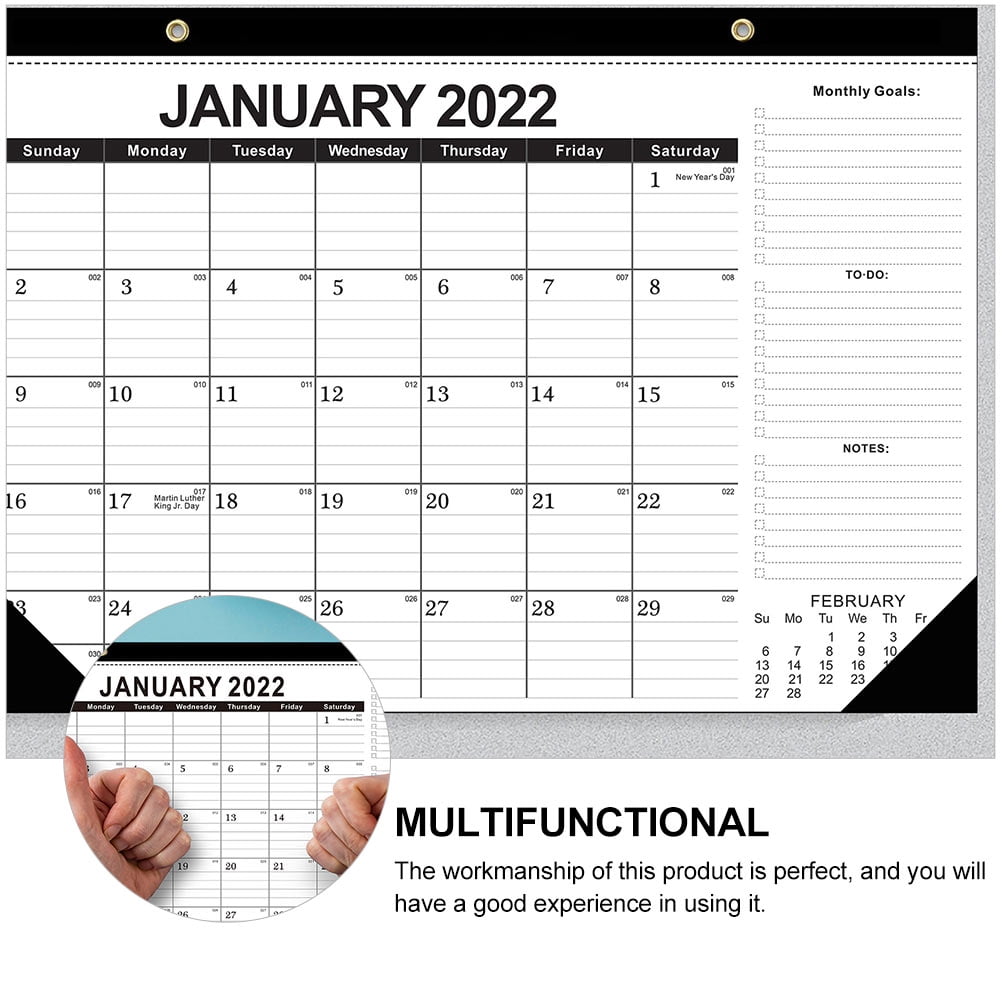 FENGGUIQU Hanging Black Paper English Calendar 18 Months Home Use ...
