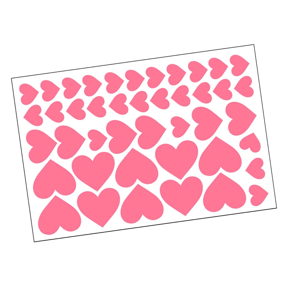 FENGGUIQU Pink Heart Wall Decal Glowing PVC Stickers for Kids Room ...