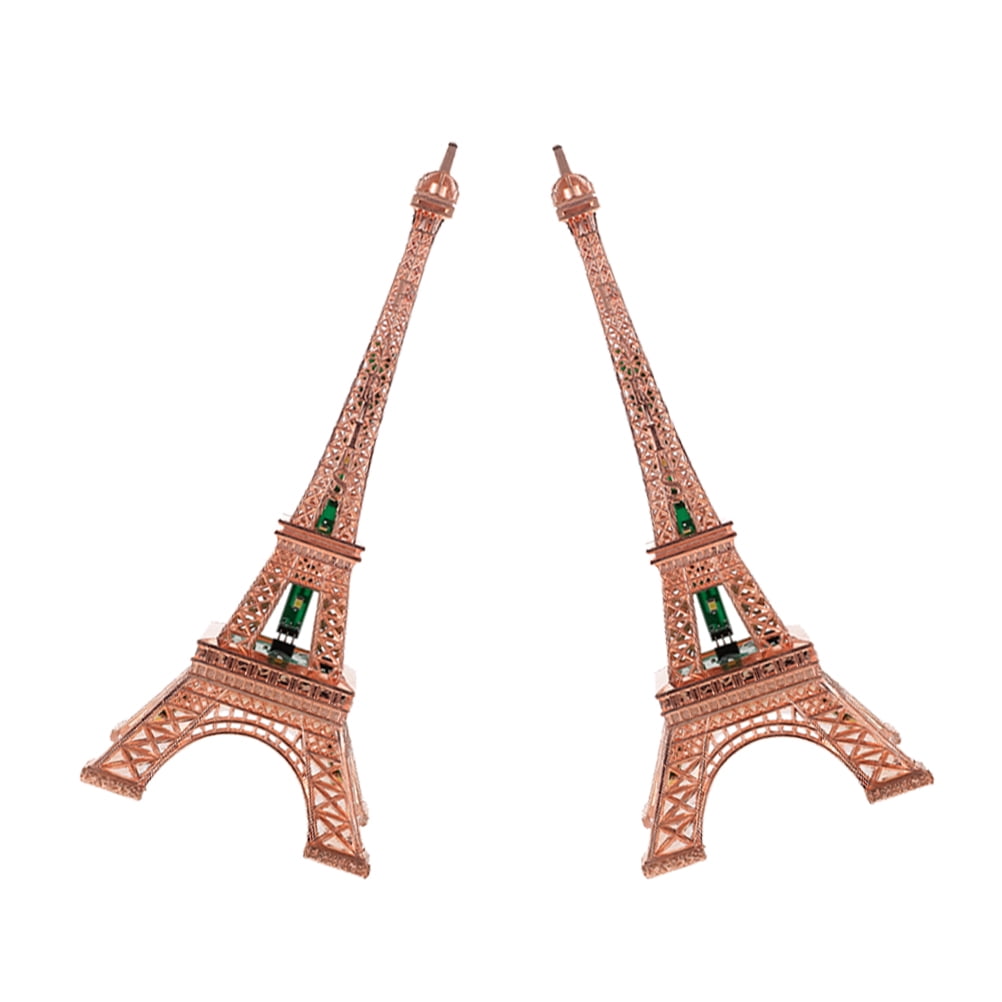 FENGGUIQU 2Pcs Rose Gold Metal Eiffel Tower LED Nightlight for Outdoor ...