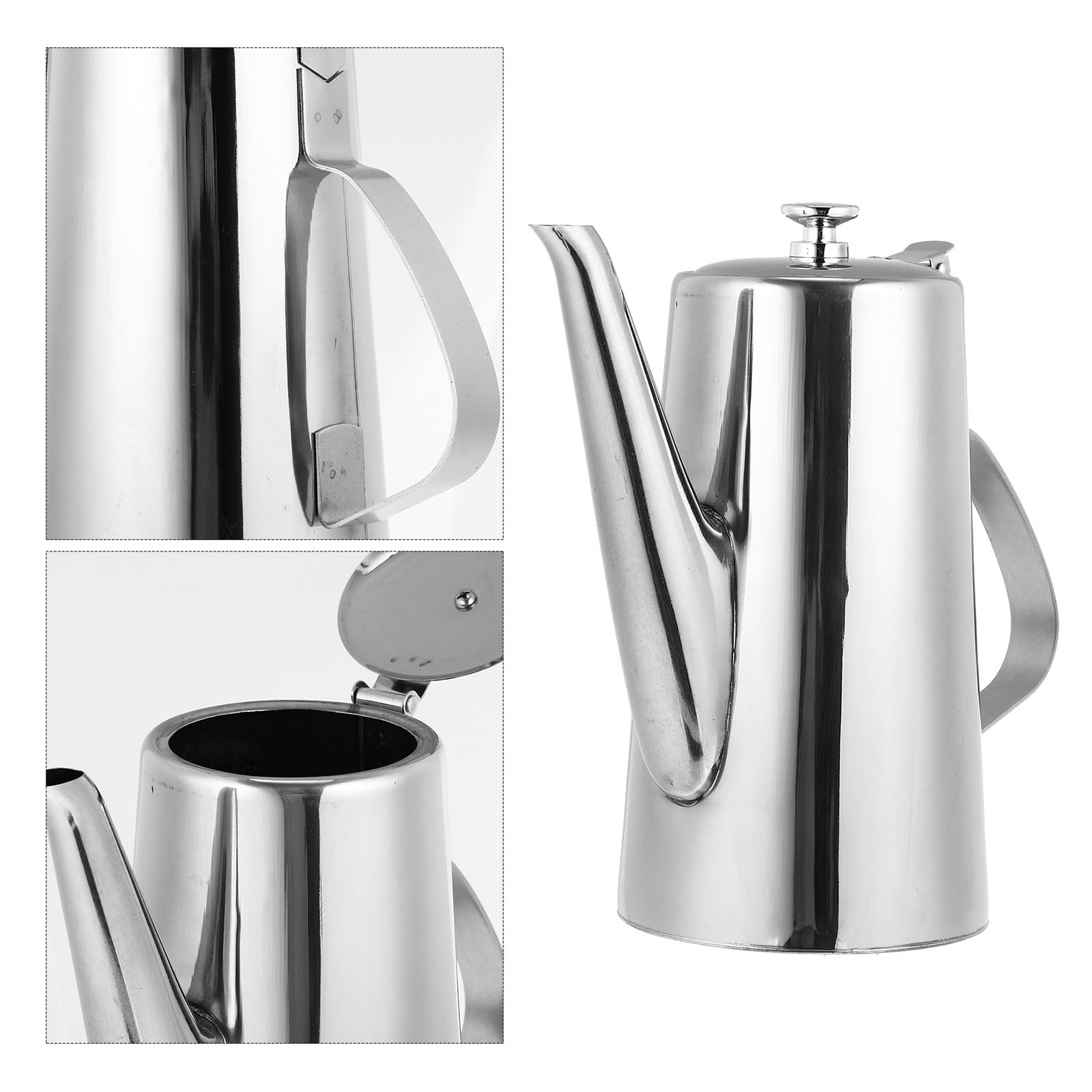 FENGGUIQU Silver Stainless Steel Oil Bottle for Kitchen Oil and Vinegar ...