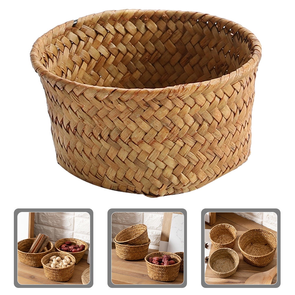 FENGGUIQU Khaki Woven Basket Multipurpose Storage Accessory for Daily ...