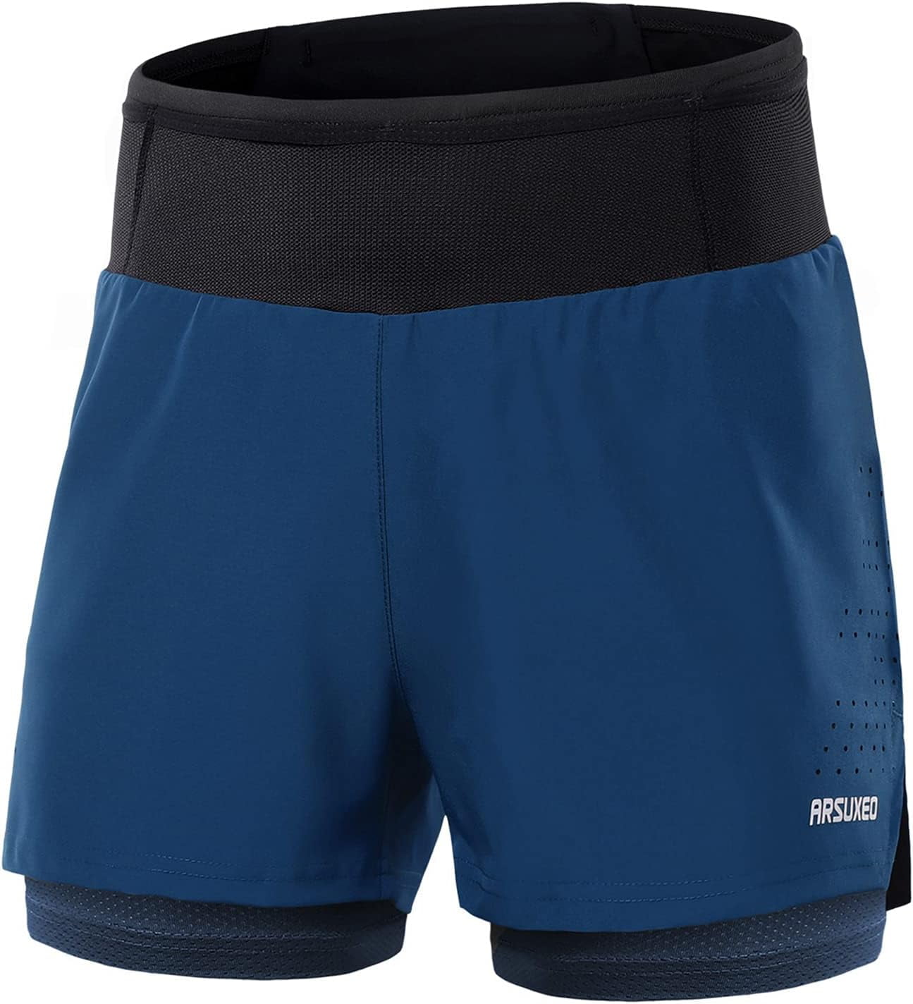 FENGMen 2 in 1 Running Shorts High Waist Athletic Shorts Sport Shorts ...