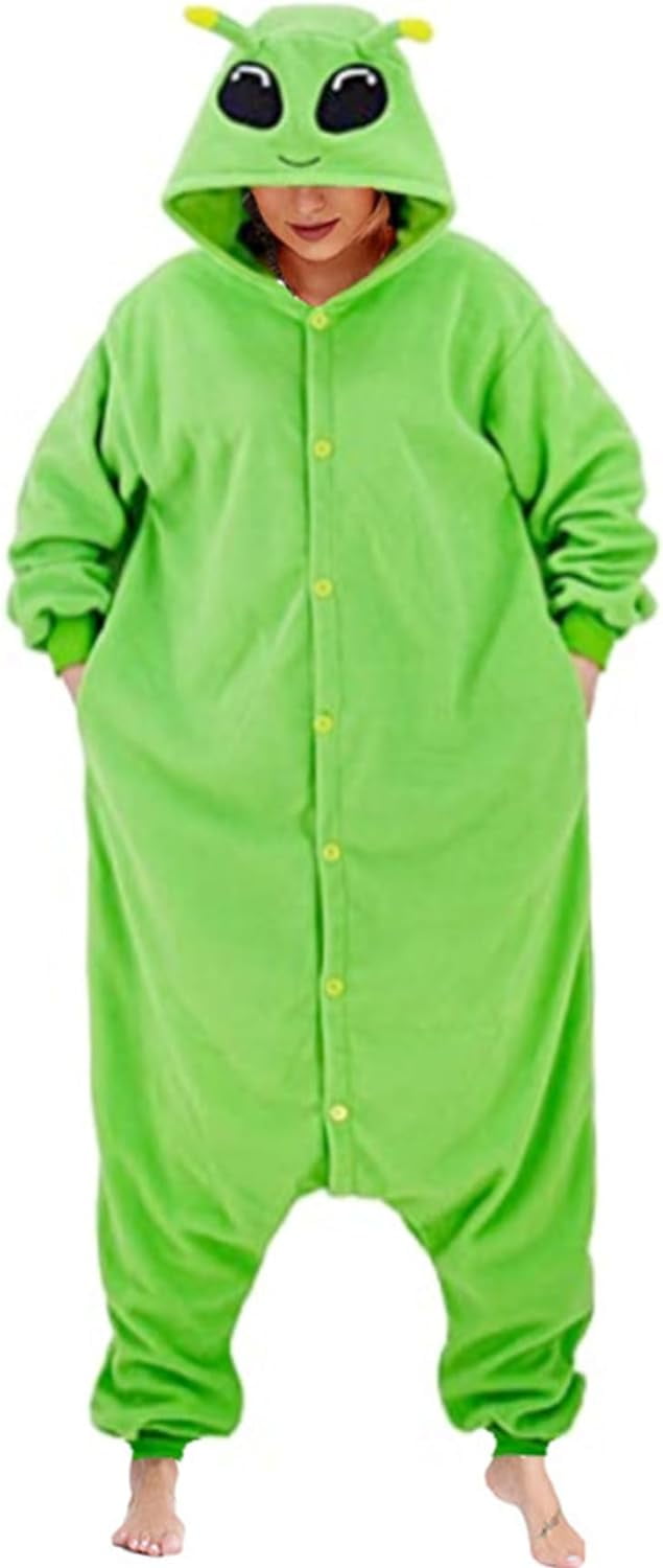 FENGOnesie Adult One-piece Cute Cartoon Alien Costume Breathable Warm ...