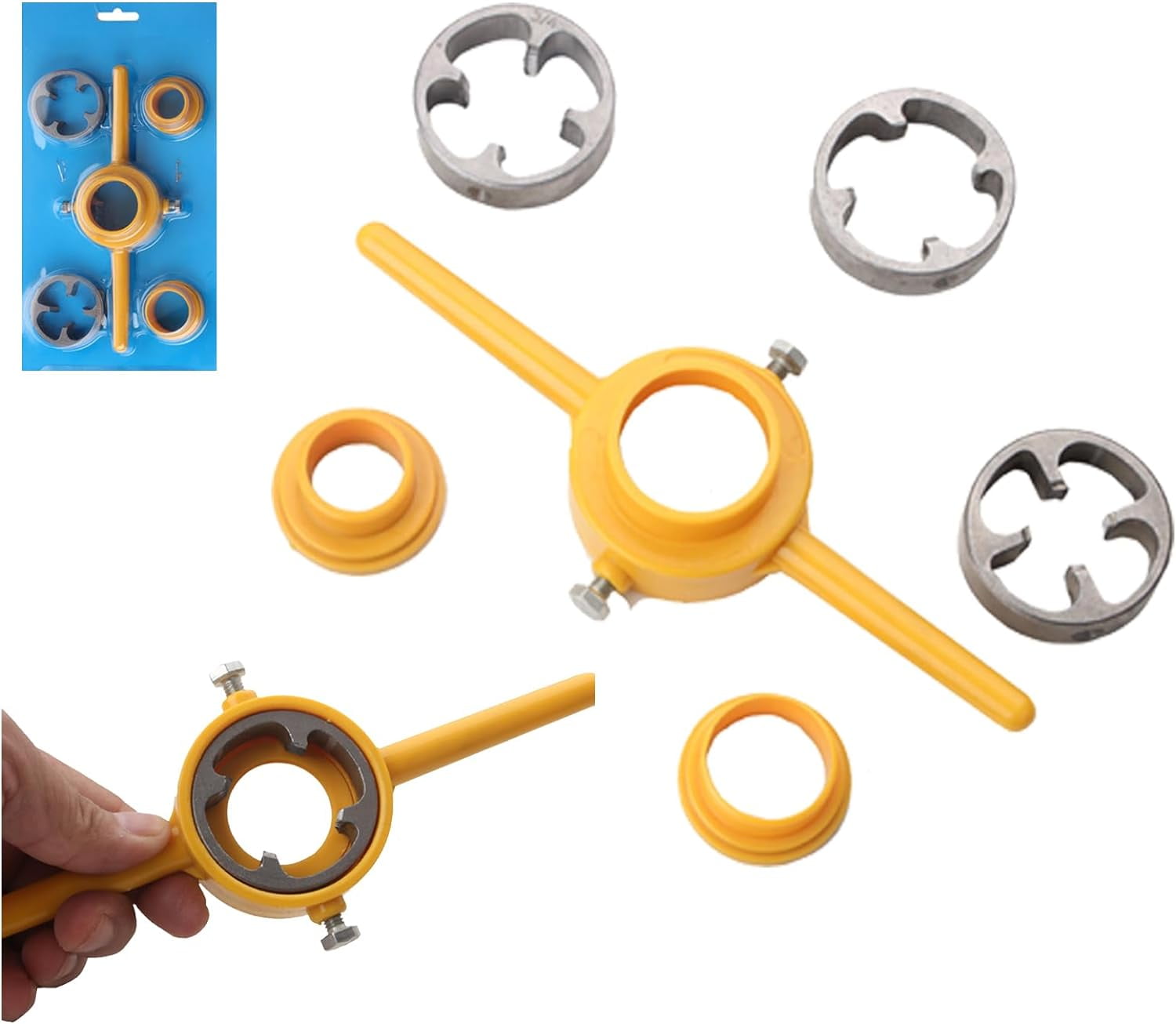 FENGPlastic Pipe Thread Die Kit,6-Piece Set Of Water Pipe Die Plastic ...