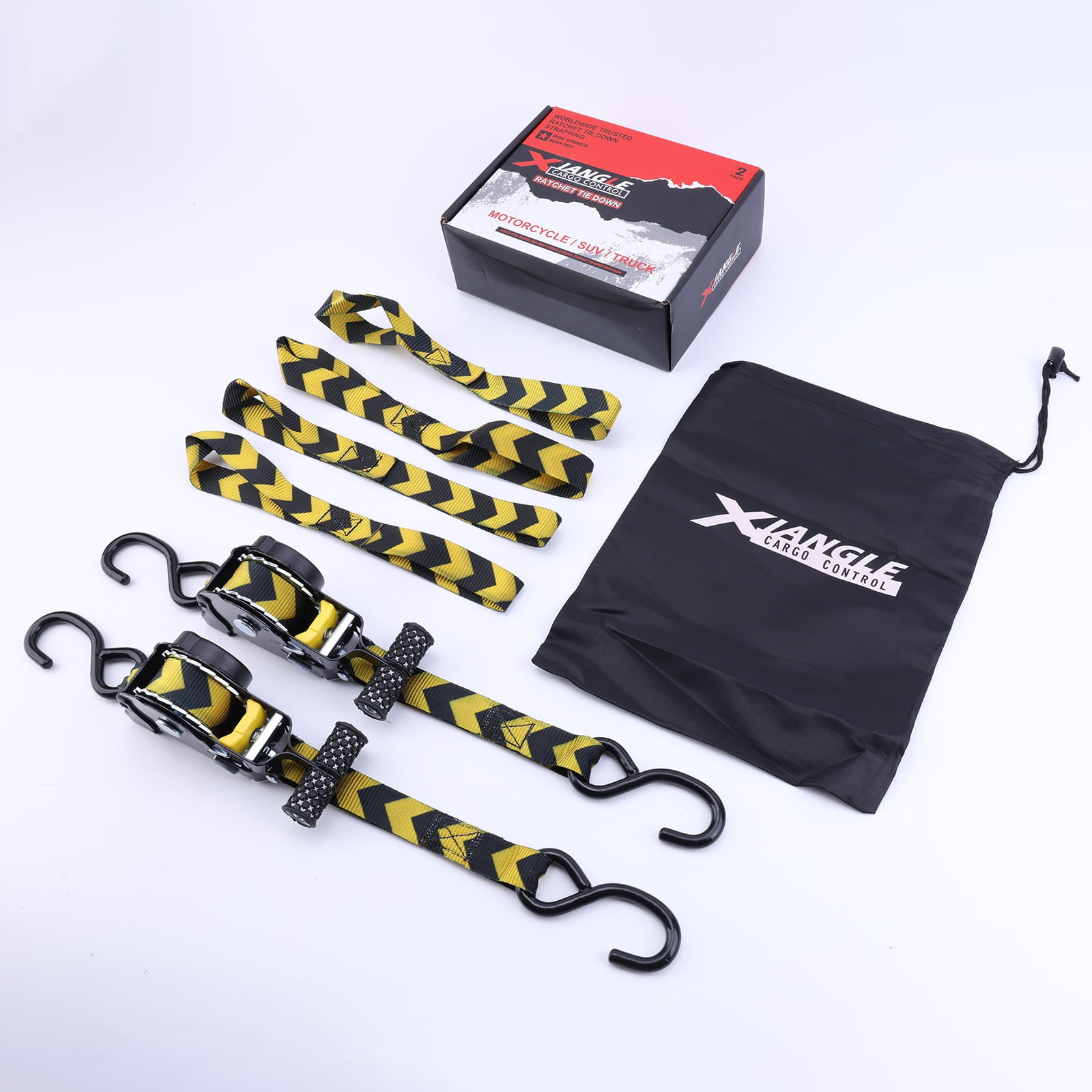 FENGXIH 2Pcs Retractable Ratchet Straps Heavy Duty Auto Self Retracting ...