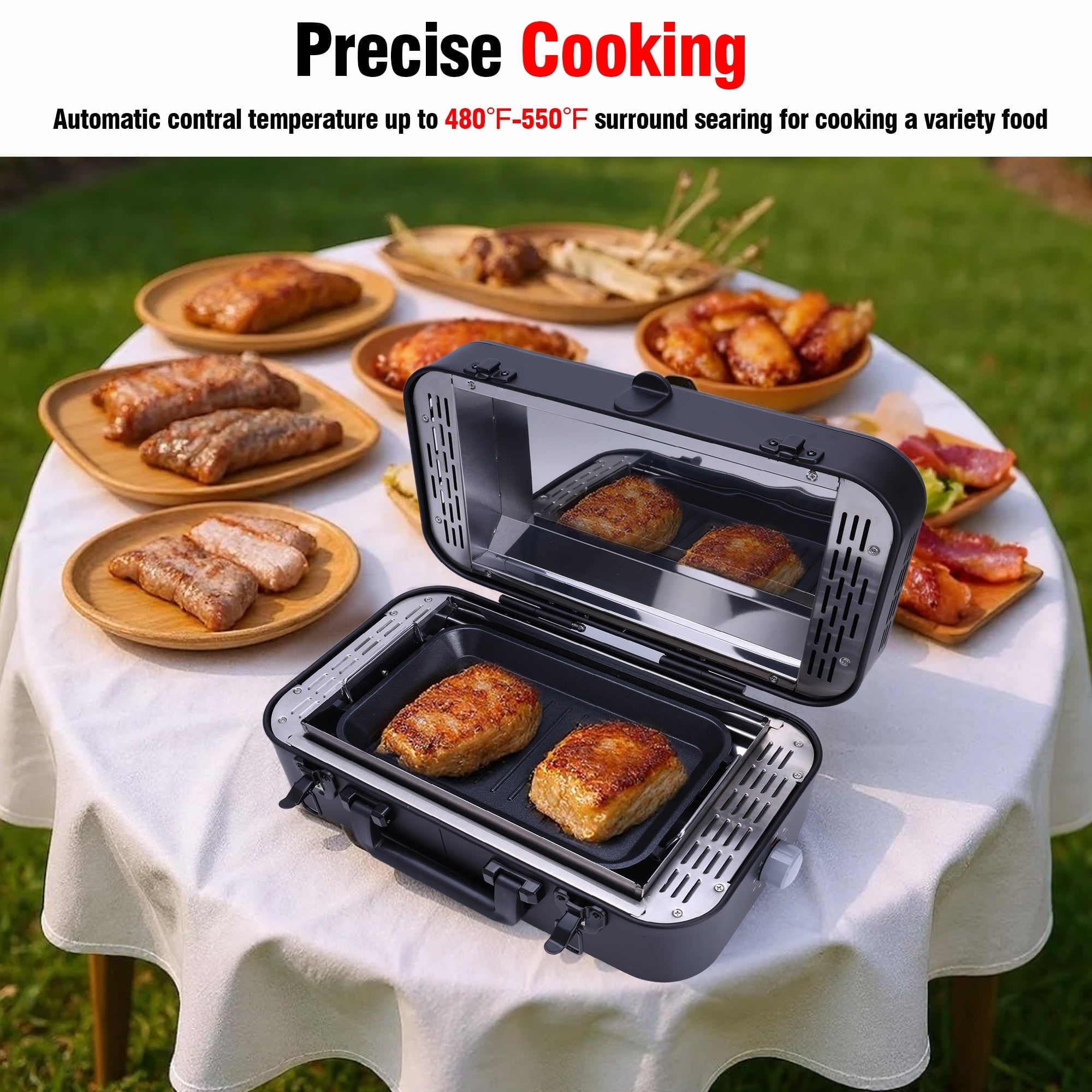 FENGXIH Portable Smokless BBQ Charcoal Barbecue Grill Small BBQ Outdoor ...