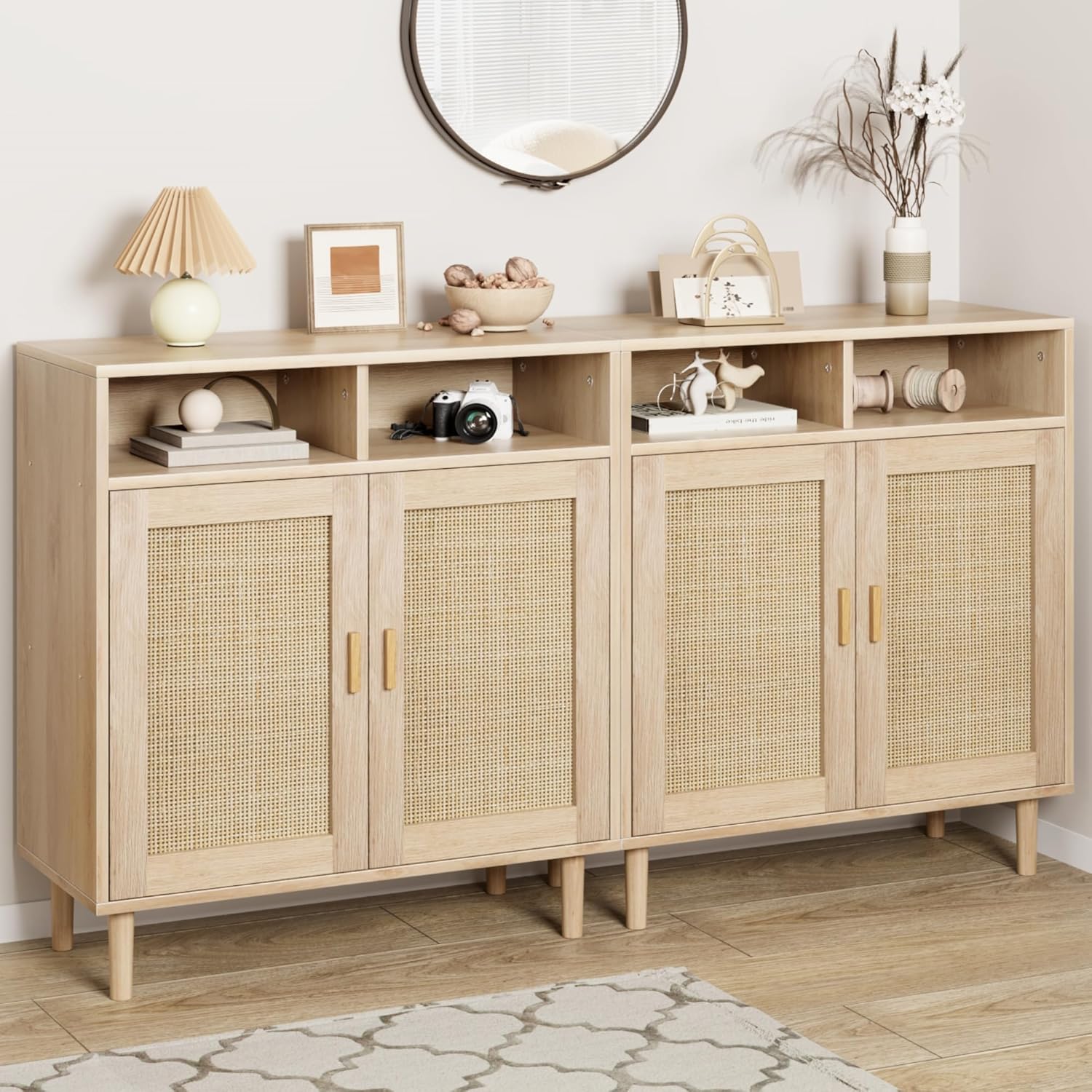 FENGXUE Accent Sideboard Buffet Cabinet, 2 pcs 31.5" 15.75" 36.22" H ...