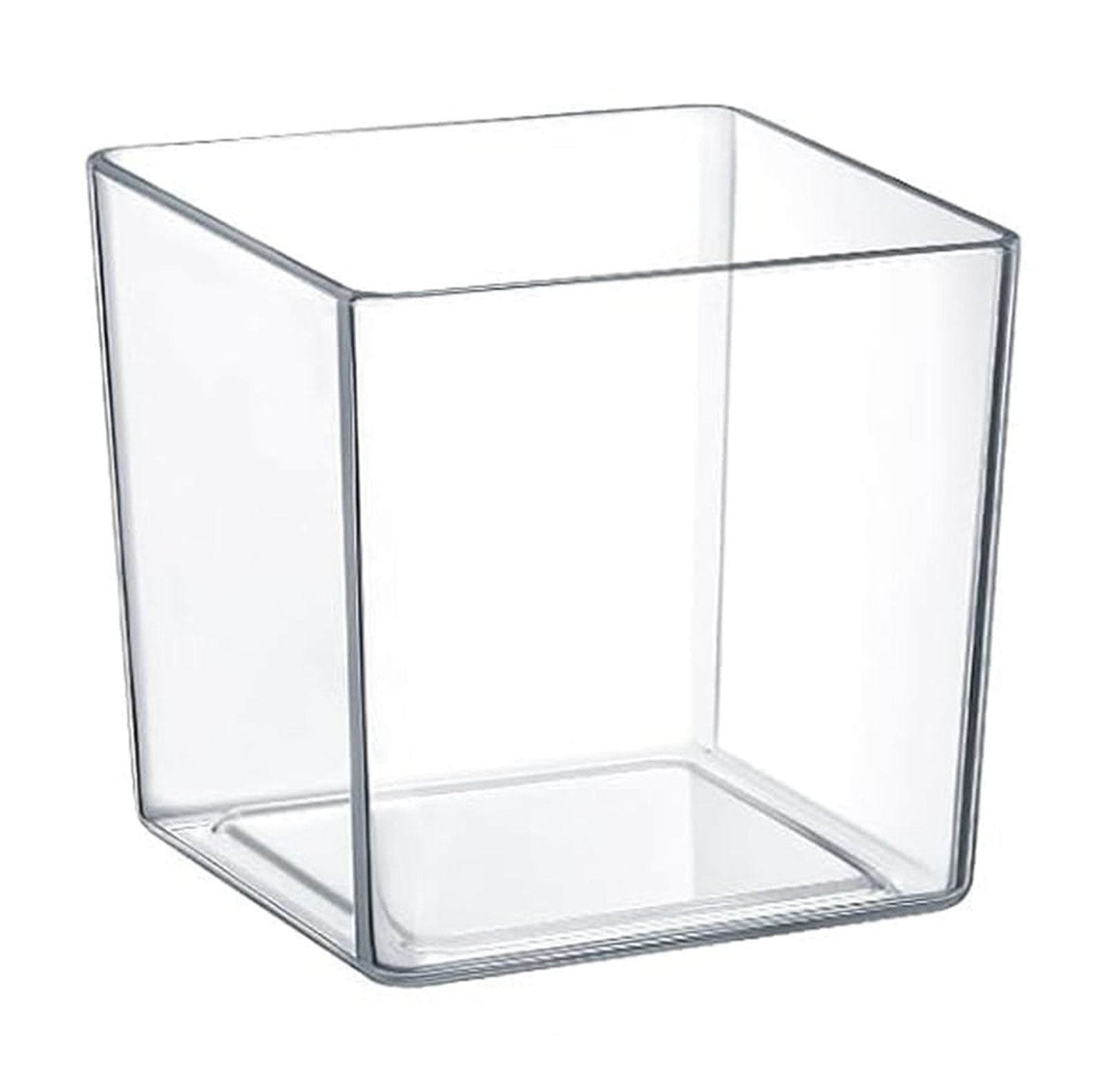 FENGYIKEJI Plastic Vases for Flowers 1 Pieces 15" X 15" Clear Square ...
