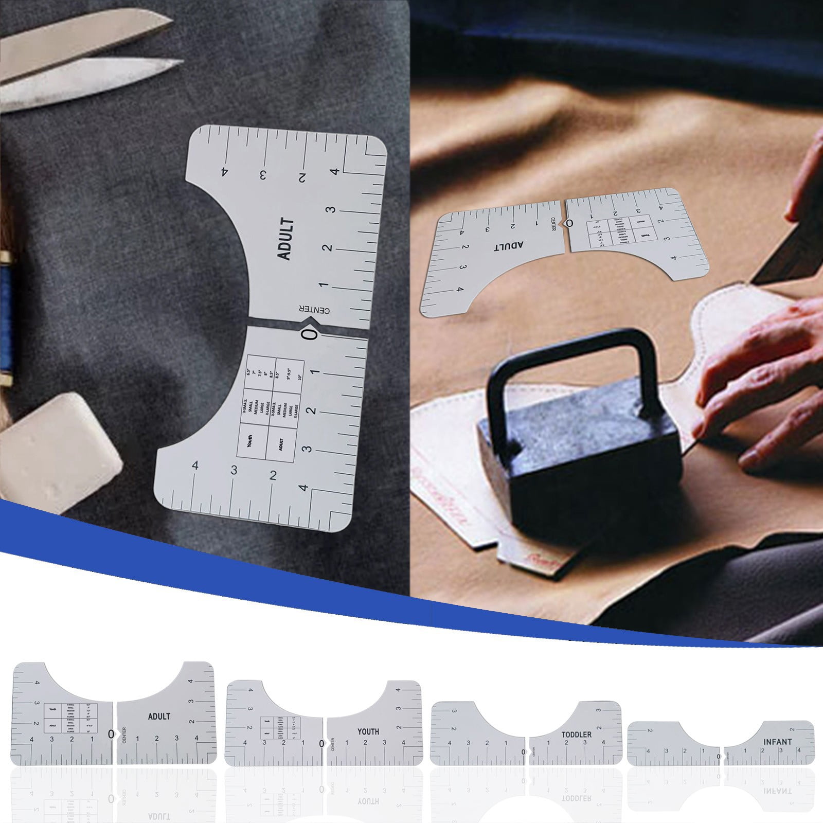 FENGYIKEJI T-Shirt Ruler Collar Measurement Ruler Design Ruler Guide ...