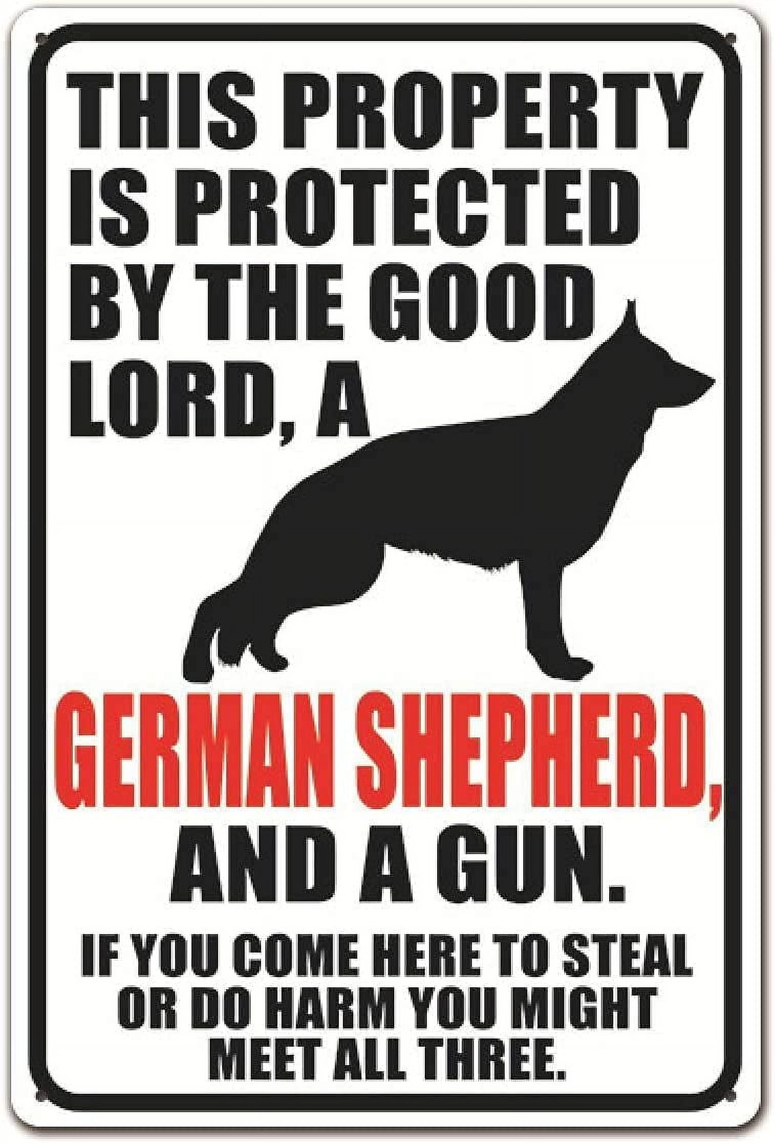 FENGYIN ART, German Shepherd Warning Signs, Beware of German Shepherd ...