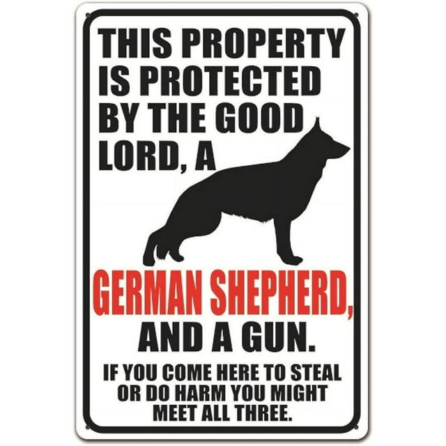 FENGYIN ART, German Shepherd Warning Signs, Beware of German Shepherd ...