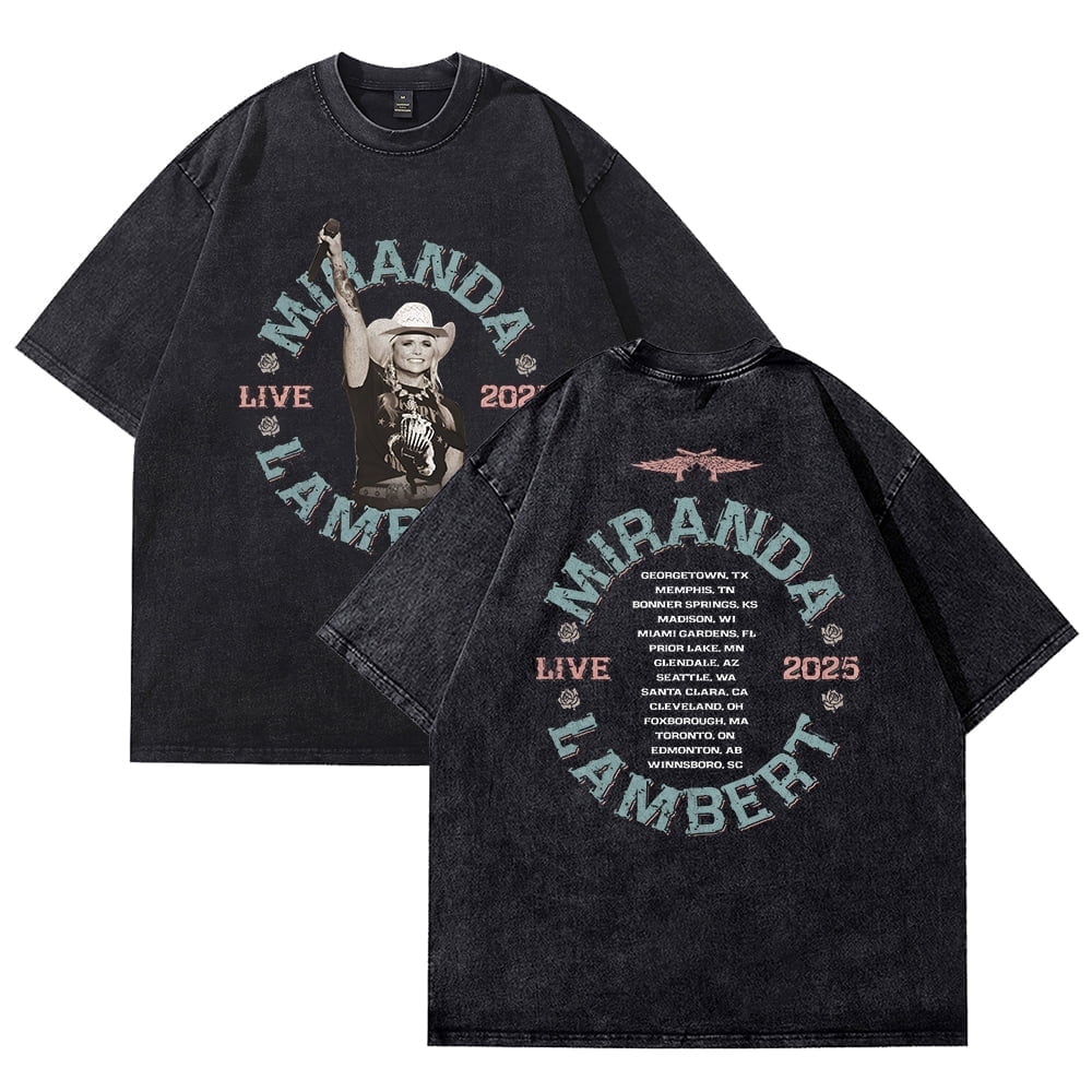 FENGZAN Miranda Lambert Vintage Washed Cotton Unisex Streetwear Tee ...