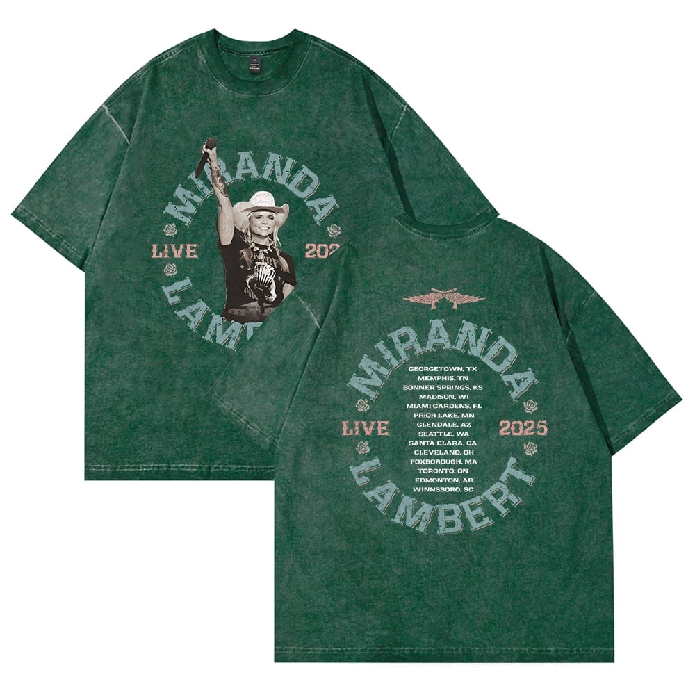 FENGZAN Miranda Lambert Vintage Washed Cotton Unisex Streetwear Tee ...
