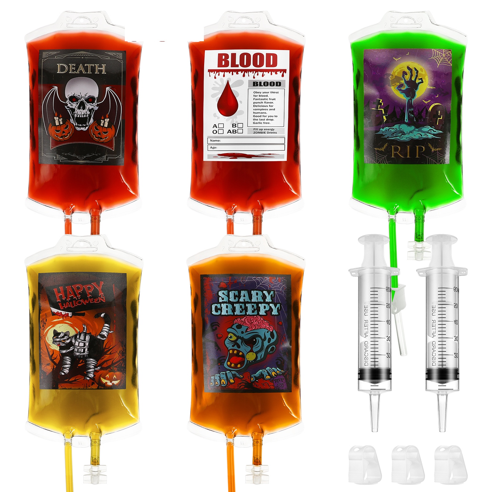 Cabilock 1 Set Halloween Bags Drink Pouches Zombie Party Decorations ...