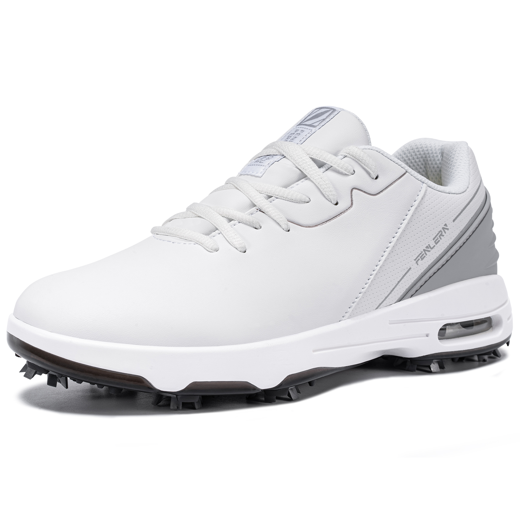 FENLERN Golf Shoes for Men with Spiked Waterproof Leather Upper Air ...