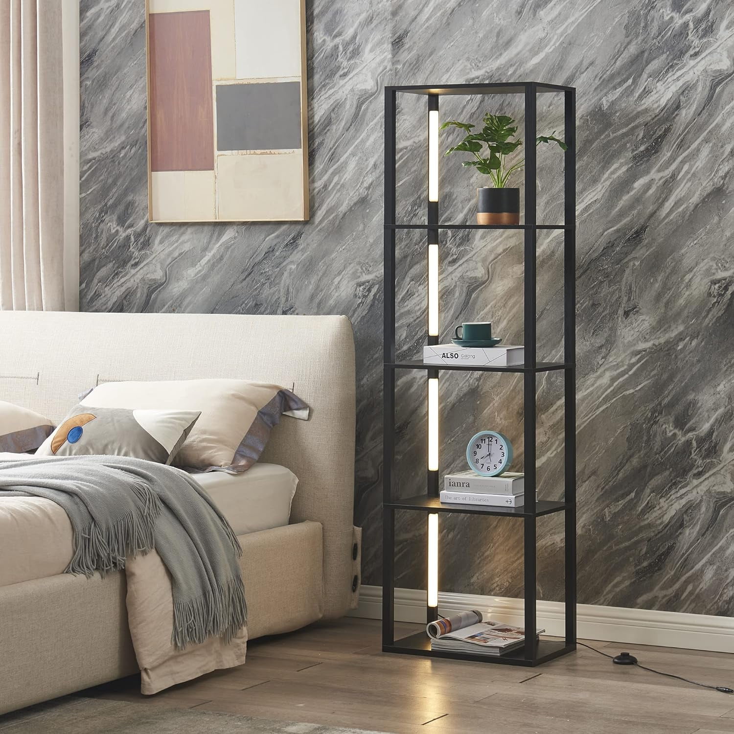 FENLO Fancy - LED Display Shelf with Dimmable Lights, LED Shelf Floor ...