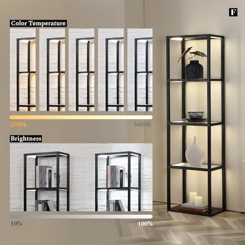 FENLO Fantasy Plus - Tall Display Shelf with Dimmable LED Floor Lamp ...