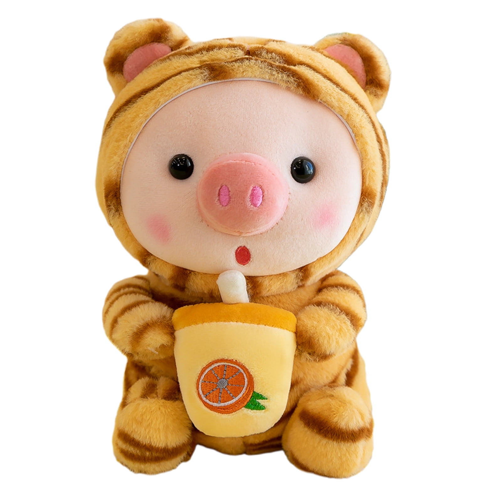 FENOHREFE Adorable Milk Te- Pig Toy Sitting Posture Sofa Decorative 3D ...