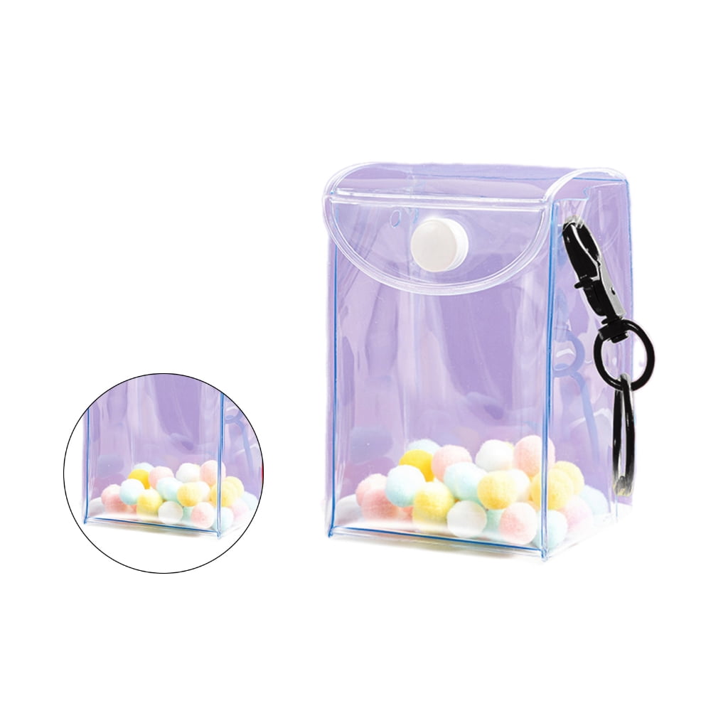 FENOHREFE Clear PVC Keychain Bag Display Case Fashionable Key Pendant ...