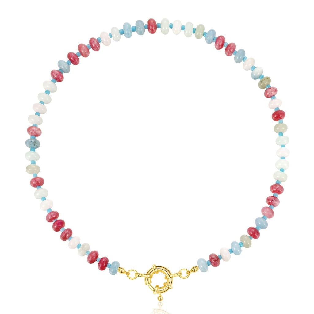 FENOHREFE Colorful Bead Necklace Handmade Necklace Adjustable Necklace ...