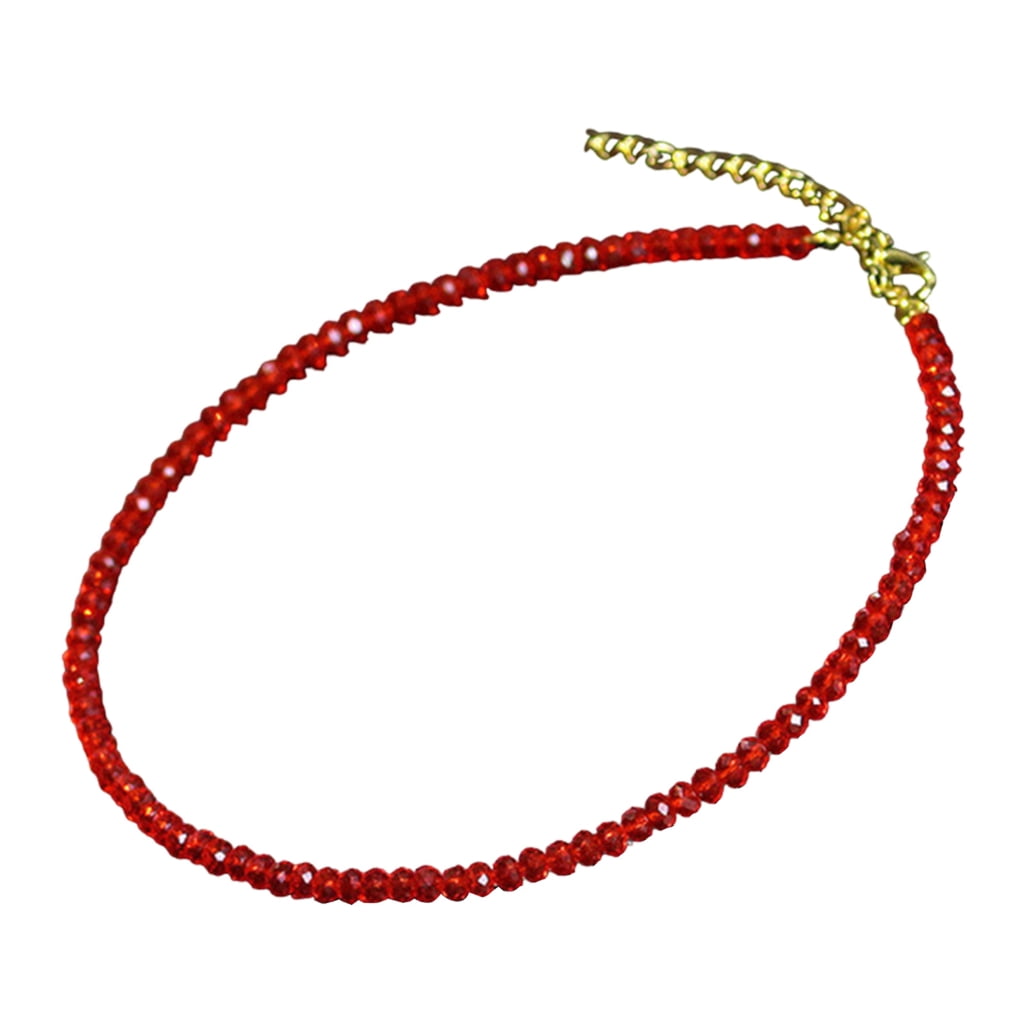 FENOHREFE Elegant Fine Crystal Thin Choker Necklace for Women ...
