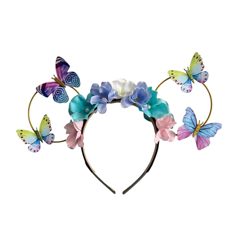 FENOHREFE Floral Headbands For Kids And Girls Butterfly Crowns ...