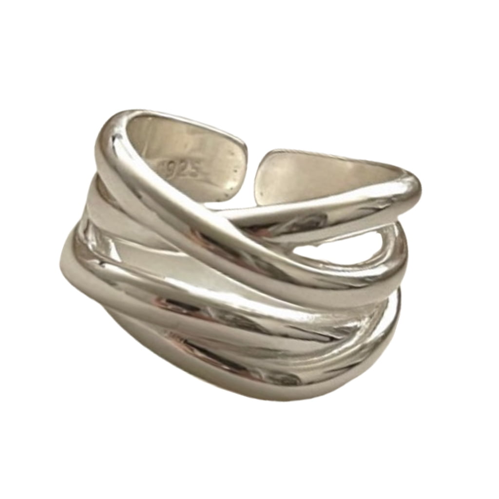 FENOHREFE Geometric Irregular Rings Adornment Irregular Line Crossed ...