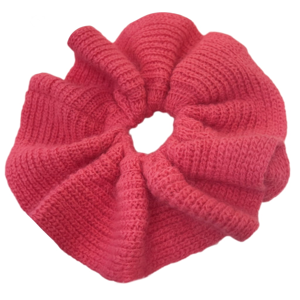 FENOHREFE Knit Hair Scrunchies Thick Ruffle Oversized Hair Scrunchy ...