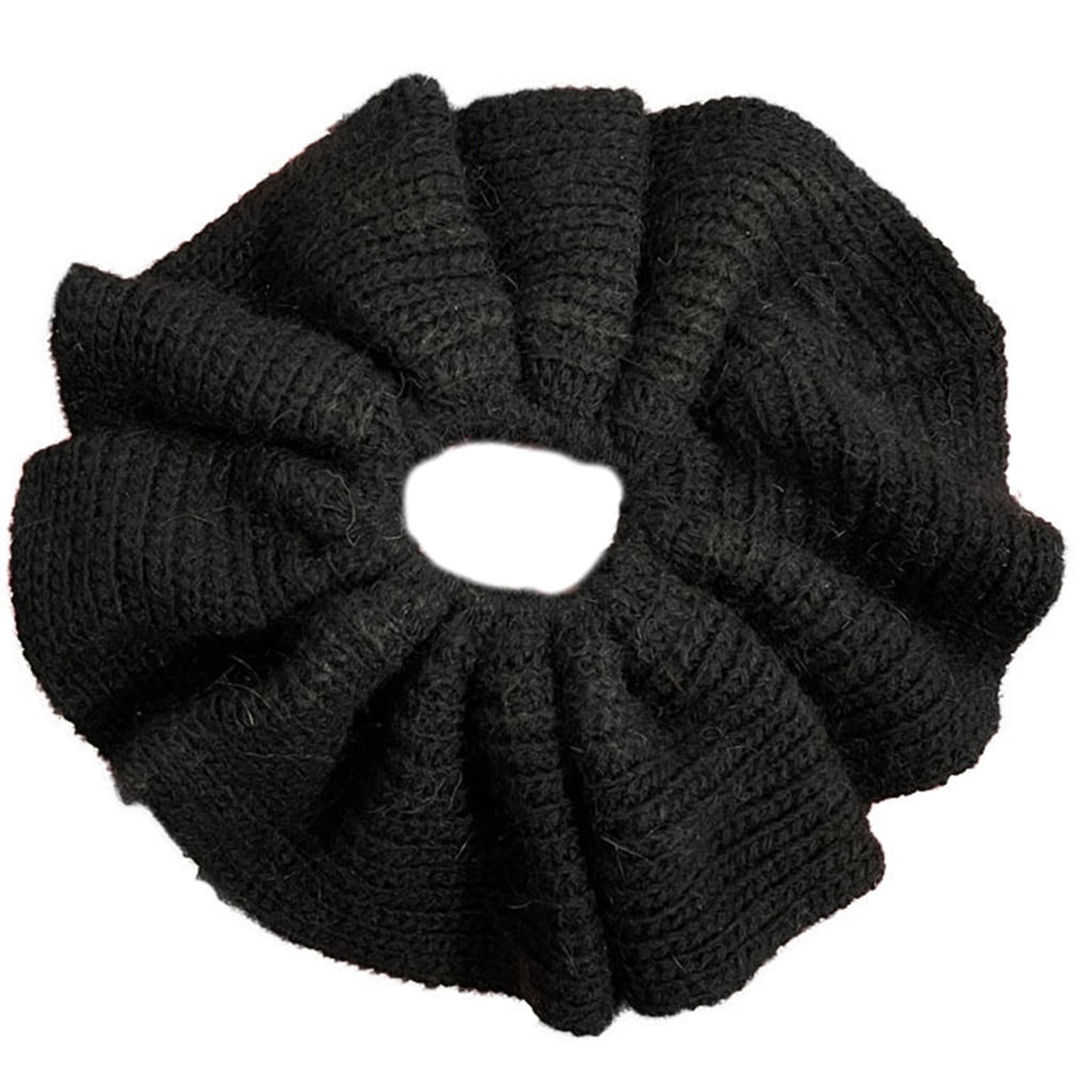 FENOHREFE Knit Hair Scrunchies Thick Ruffle Oversized Hair Scrunchy ...