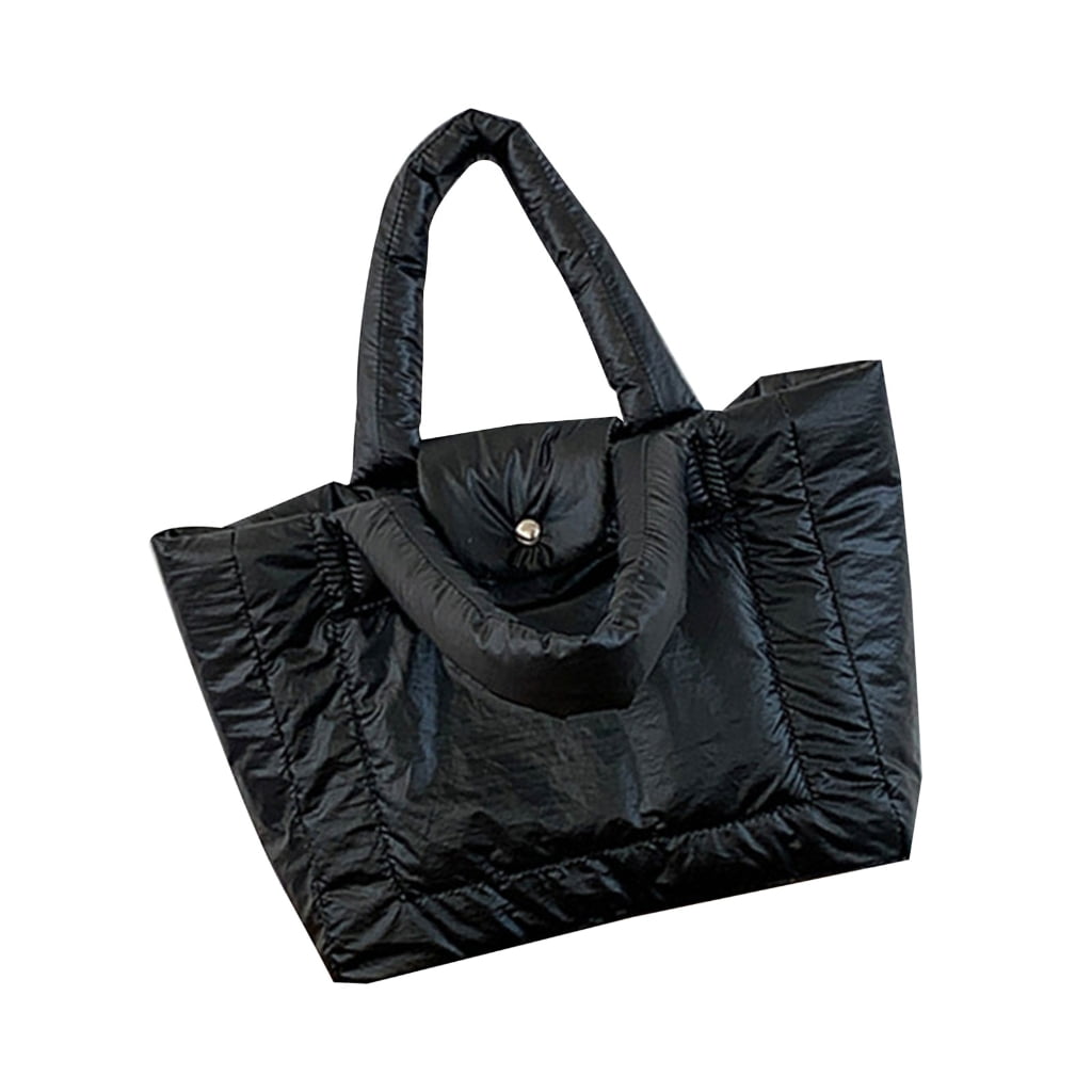 FENOHREFE Korean Style Quilted Handbag Puffer Bag Large Soft Padded ...