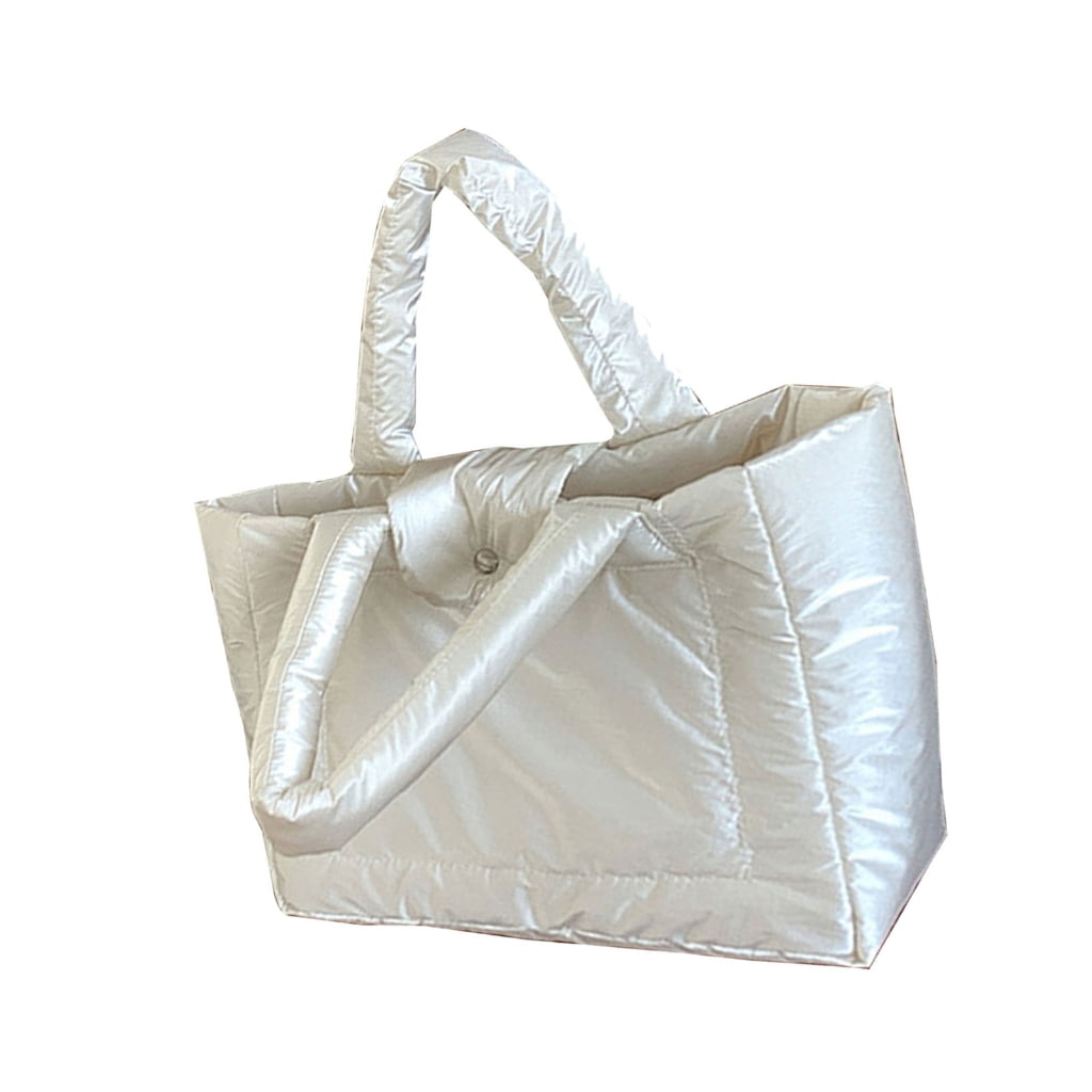 FENOHREFE Korean Style Quilted Handbag Puffer Bag Large Soft Padded ...