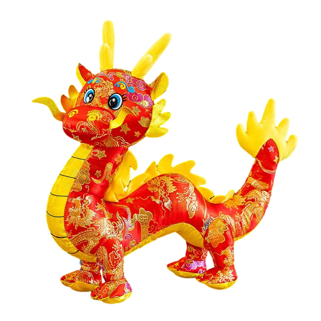FENOHREFE Realistic Dragon Toy Dragon Plush Toy New Year Cartoon ...