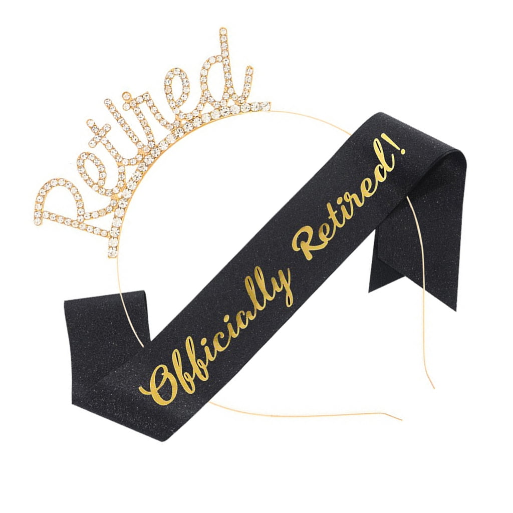 FENOHREFE Retirement Tiaras and Sashes Set Official Retired Belt ...