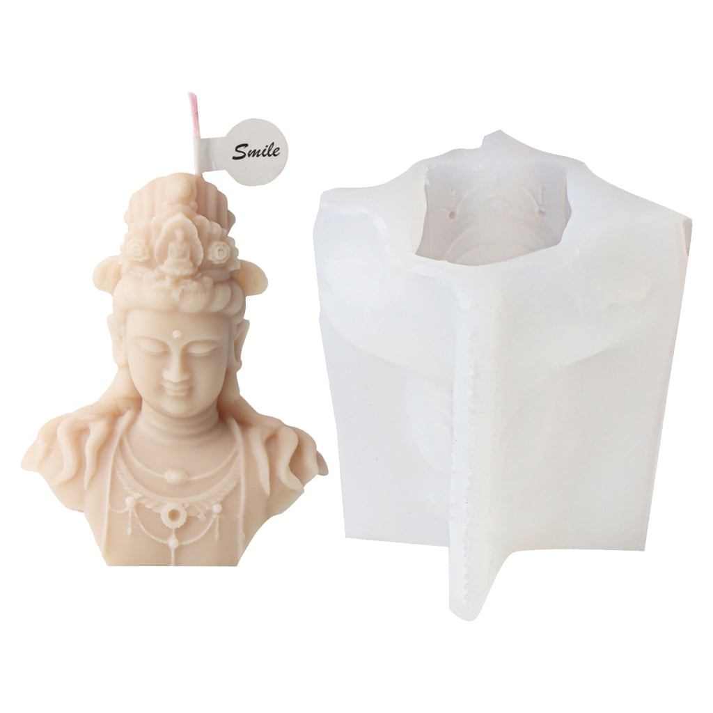 FENOHREFE Silicone Candle Mould Buddhas Statue Plaster Mold Cake ...