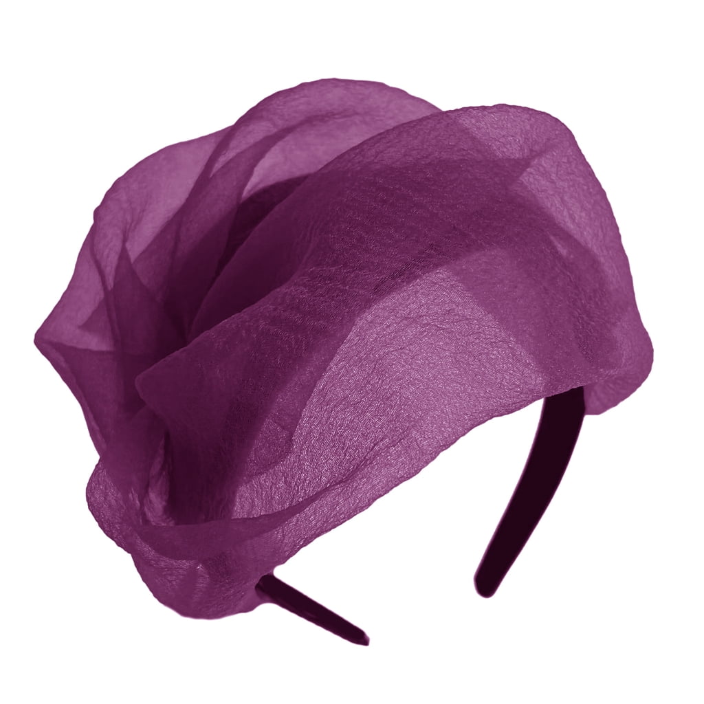 FENOHREFE Tulle Ruffle Headband Crape Half Hat for Women Girl Aesthetic ...