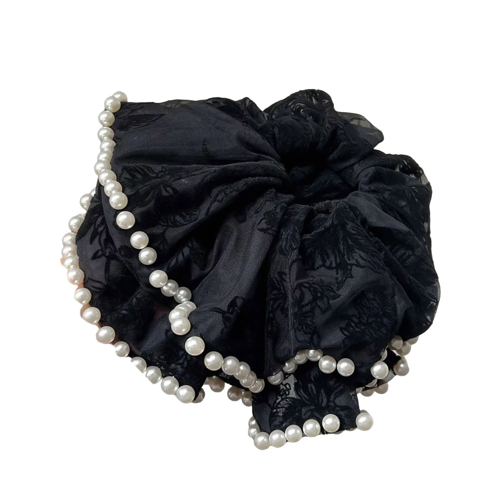 FENOHREFE Versatile Pearls Hair Scrunchies Thick Bun Oversized Hair ...