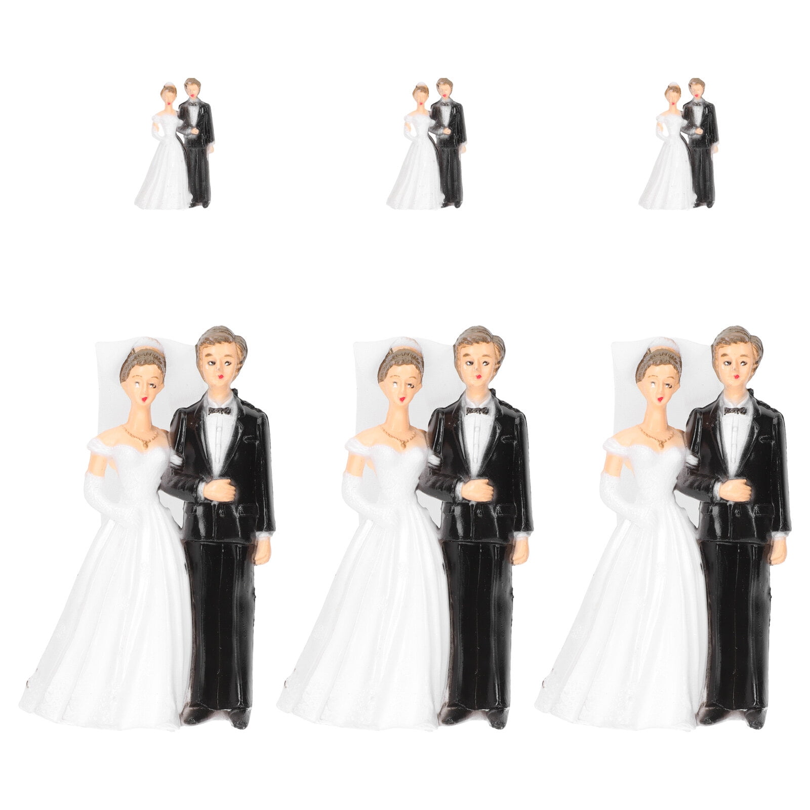FENYUN 6Pcs Wedding Statue Decoration Plastic Bride Bridegroom Figurine ...
