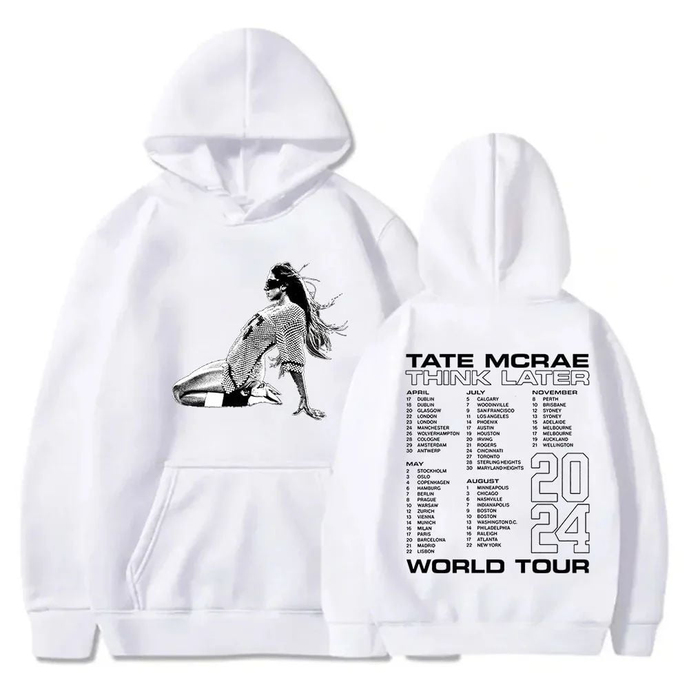 FENZAN Tate McRae Hoodies Merch 2024 Think Later World Tour Sweatshirt For Women/Men Fashion ...