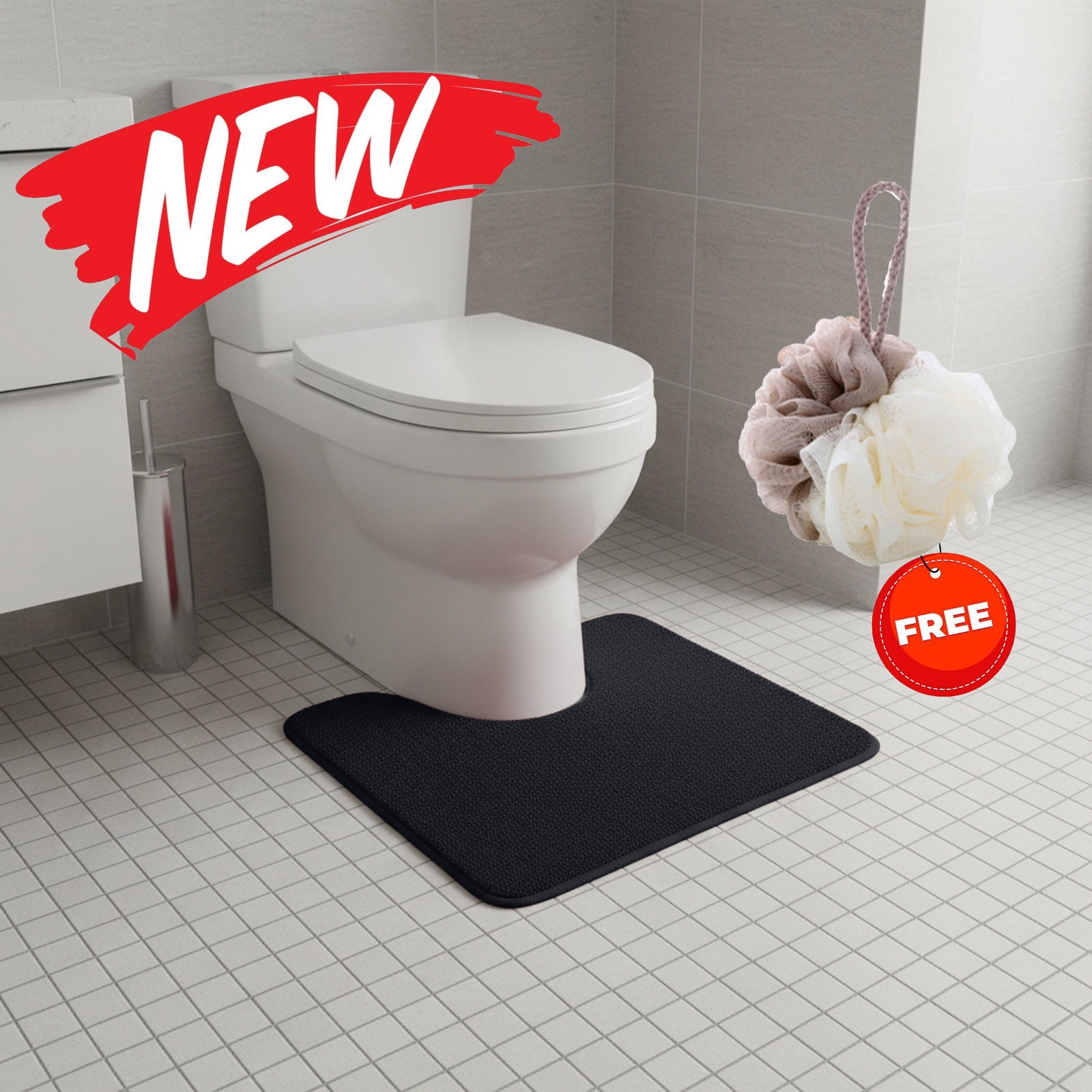 FEOLGEHLY 16x20 inch Toilet Rugs U Shaped Washable, Extra Soft ...
