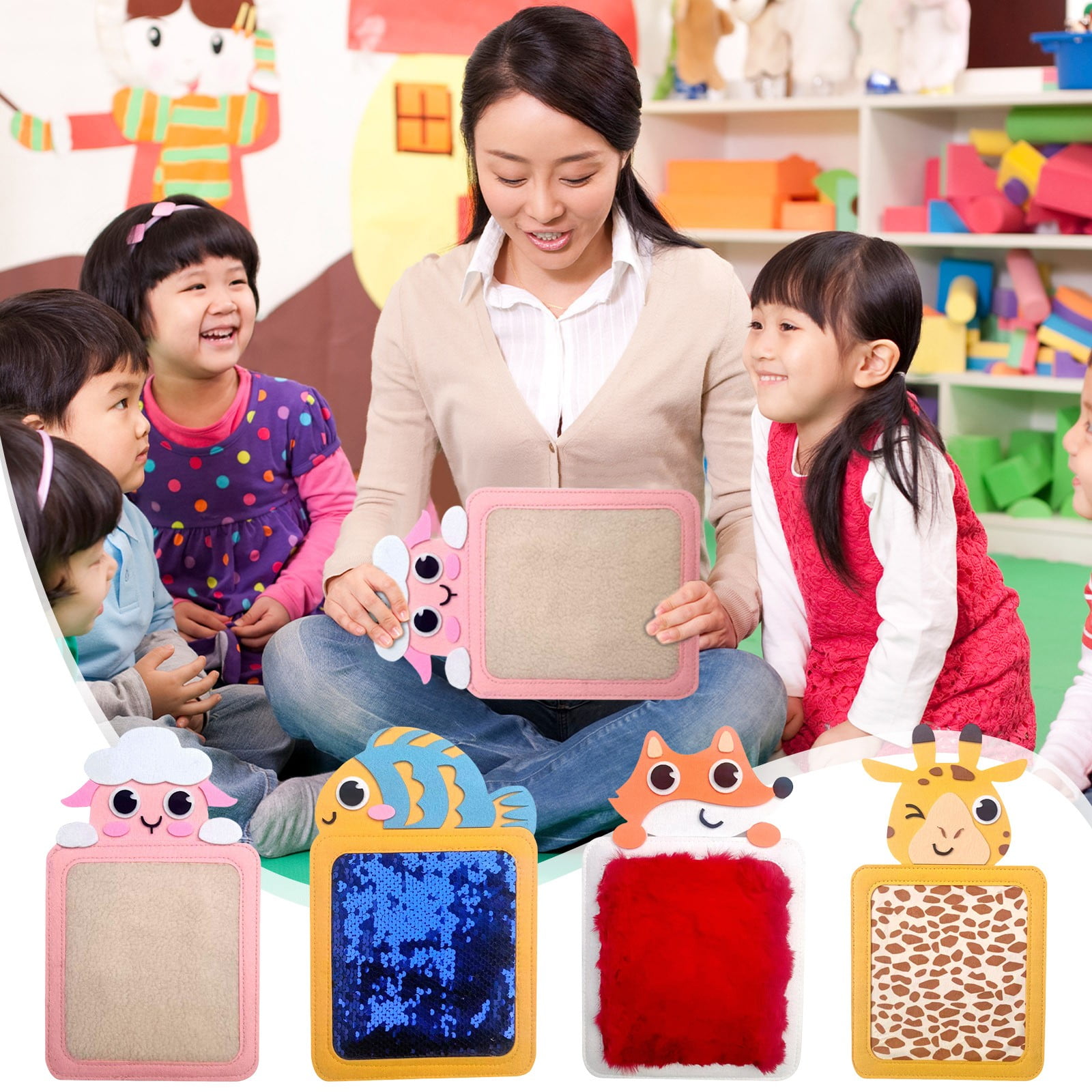 FEOLGEHLY 4 Animal-Themed Large Sensory Mats for Autistic Children ...