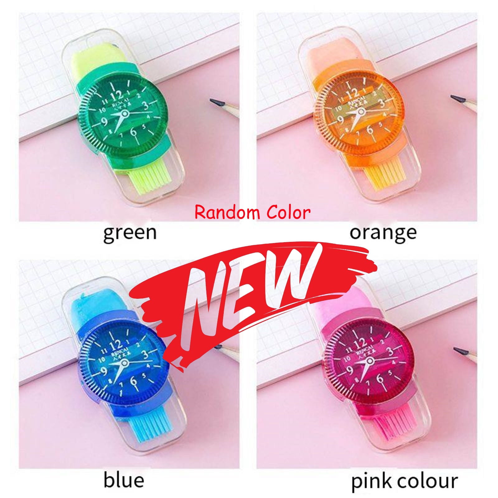 FEOLGEHLY 4 Pcs Handheld Pencil Sharpeners with Lid, Multicolor Single ...