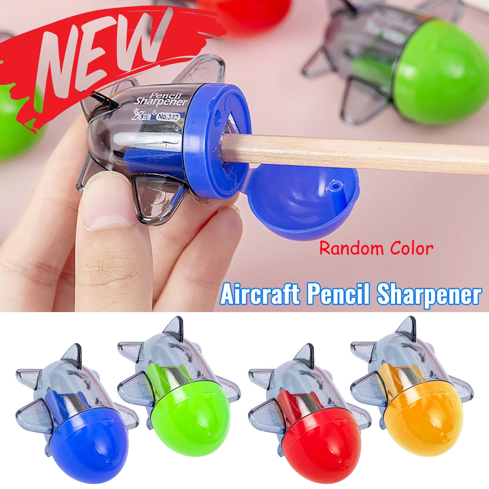FEOLGEHLY 4 Pcs Handheld Pencil Sharpeners with Lid, Multicolor Single ...