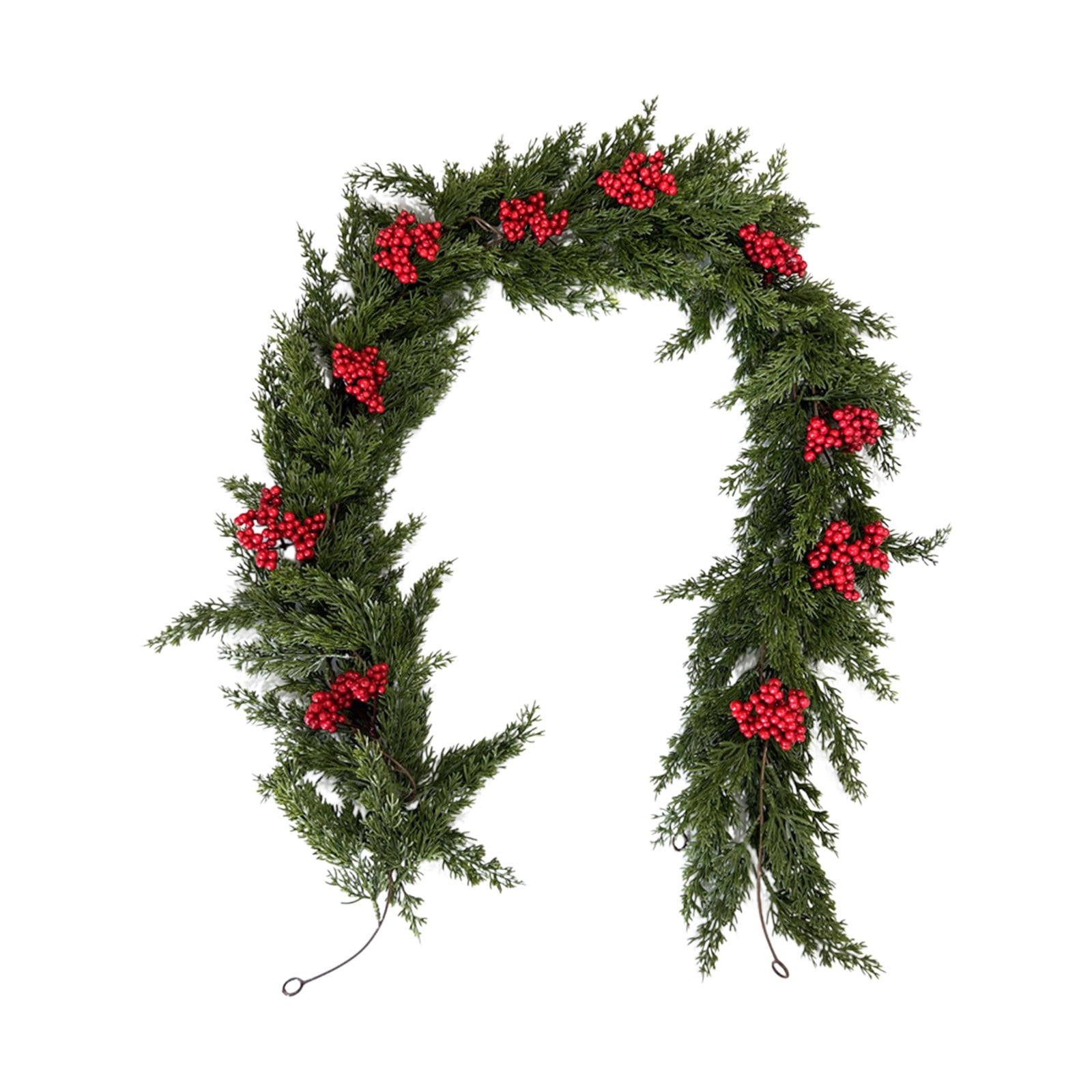 FEOLGEHLY 5.9ft Artificial Christmas Garlands, Xmas Garlands with Berry ...