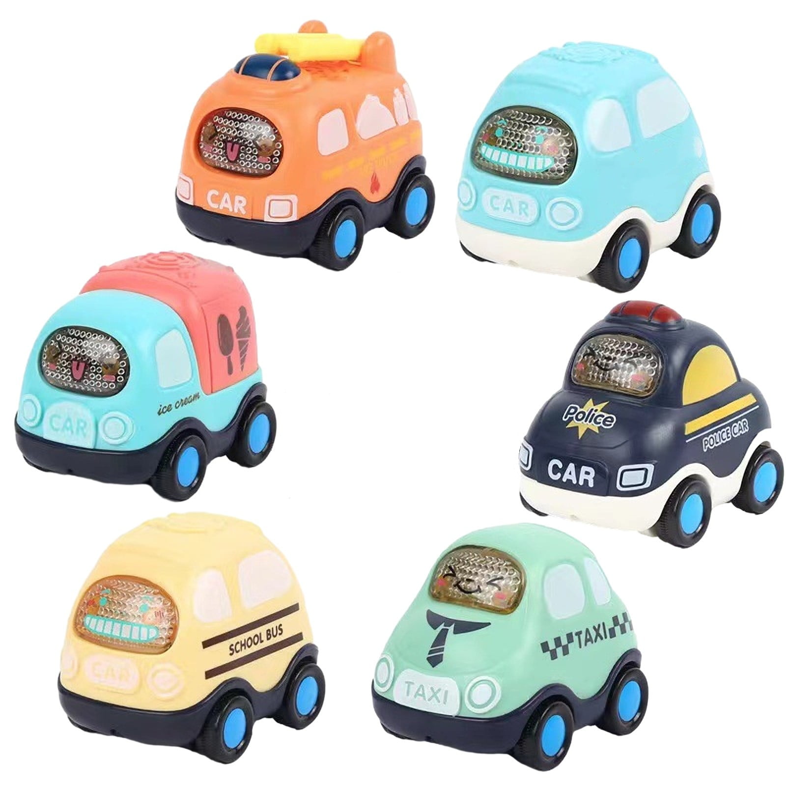 FEOLGEHLY Baby Mini Car Toys for 1-3 Year Old Boys Girls, 6 Pcs Pull ...