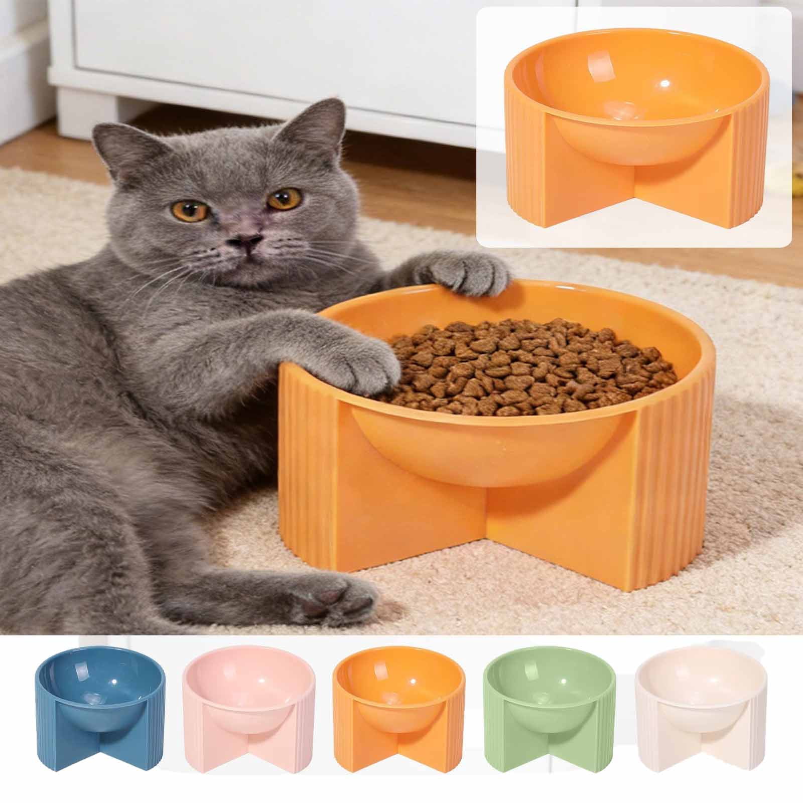FEOLGEHLY Elevated Plastic Pet Bowl, Anti Tipping Slow Feed Feeding ...