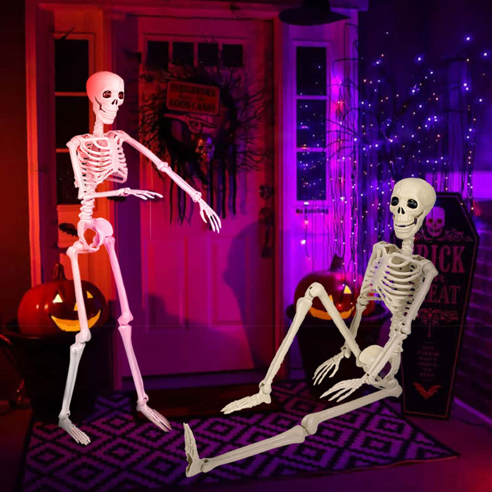 FEOLGEHLY Halloween Skeleton Model 35.4 inch Halloween Skeleton Full ...