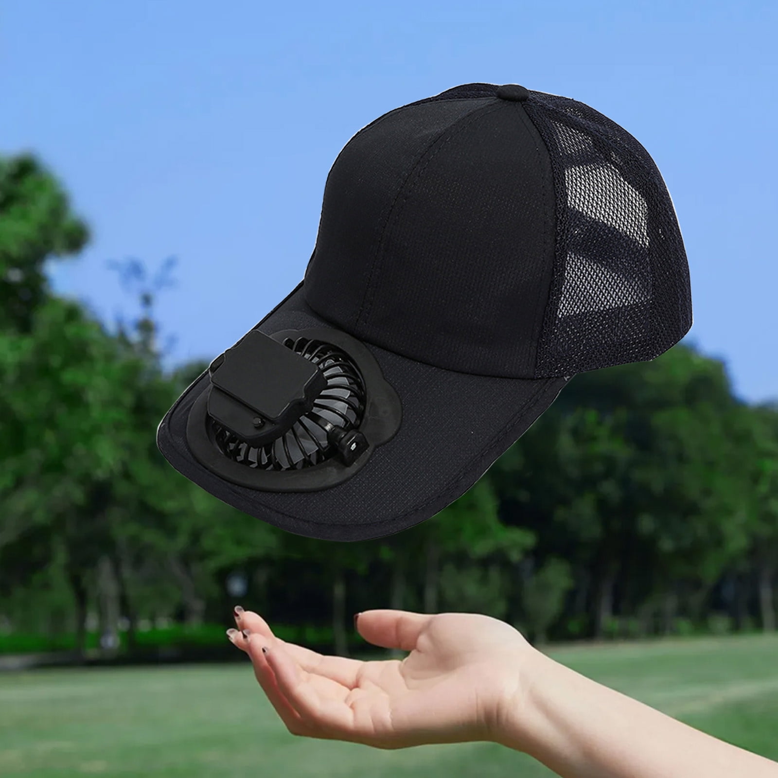FEOLGEHLY Summer Rechargeable Fan Hat with 1 Usb Cable Adjustable Wind ...