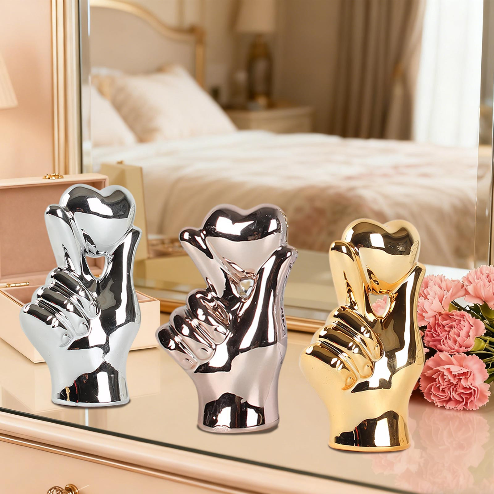 FEOLGEHLY Valentine's Day Desktop Ornaments, Modern Love Finger ...
