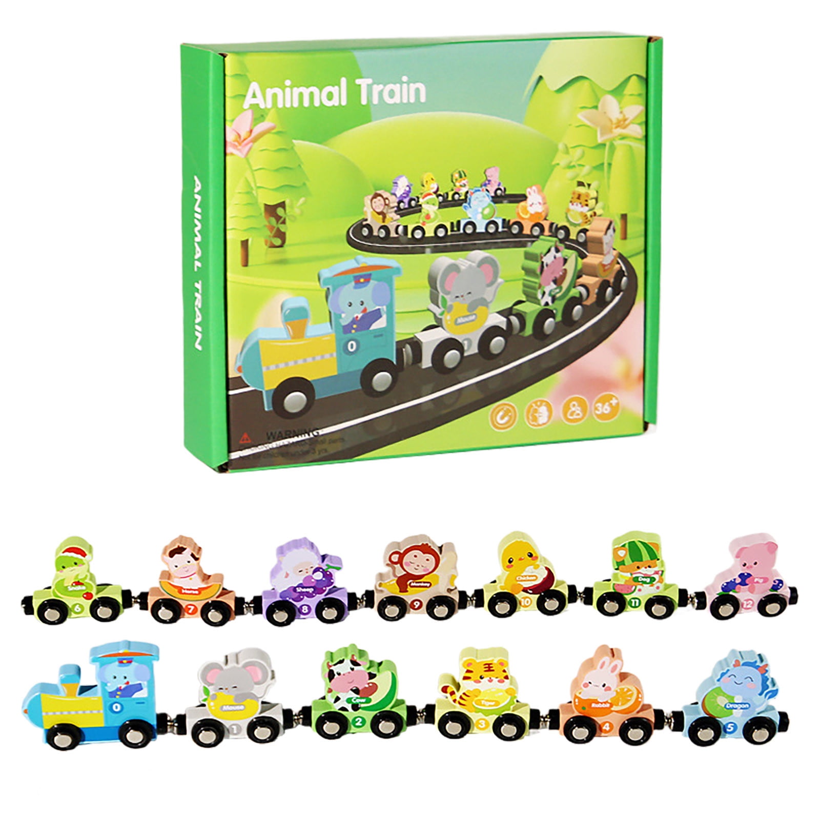 FEOLGEHLY Wooden Magnet Number Train Set for Toddlers 1-2 3-4 Years Old ...