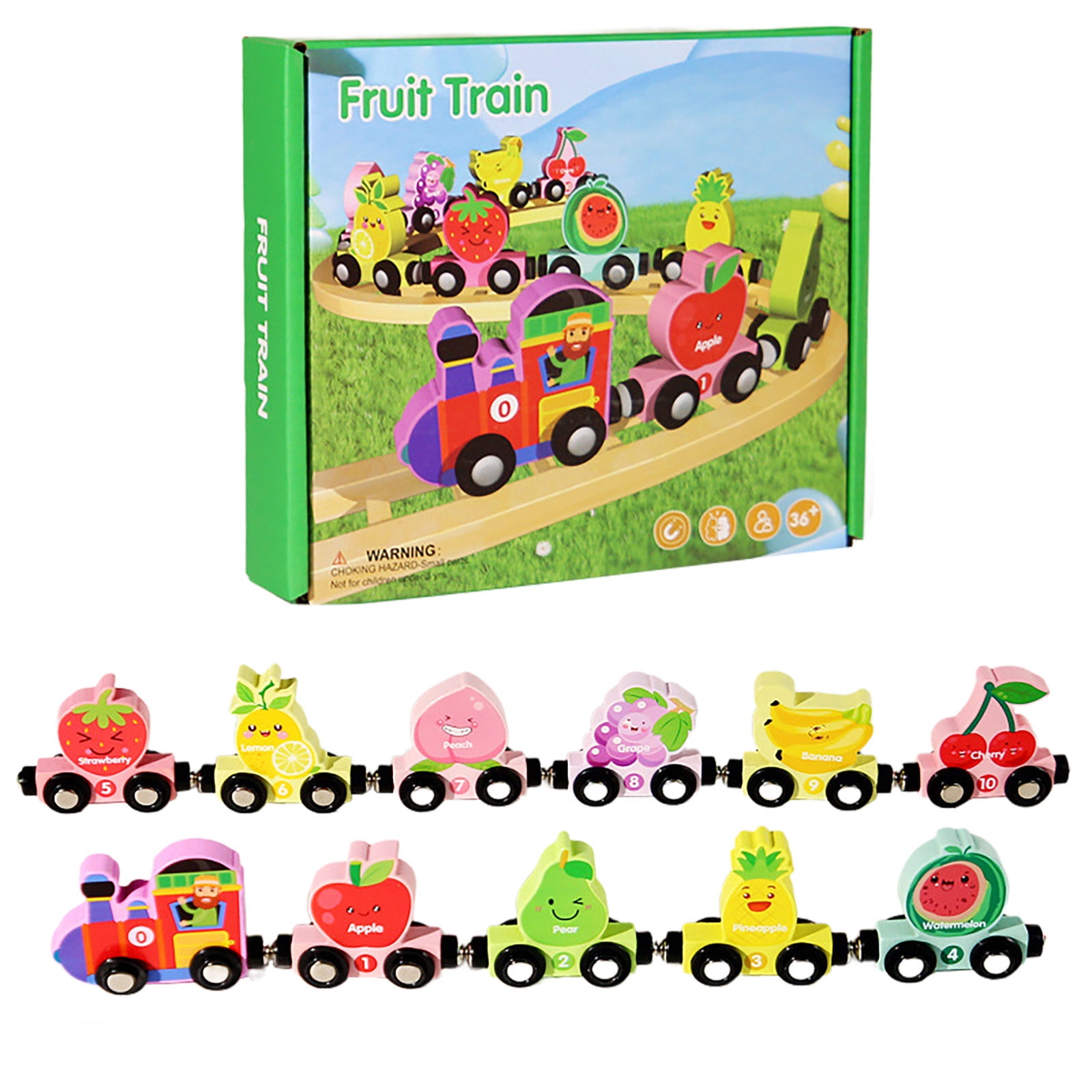 FEOLGEHLY Wooden Magnet Number Train Set for Toddlers 1-2 3-4 Years Old ...
